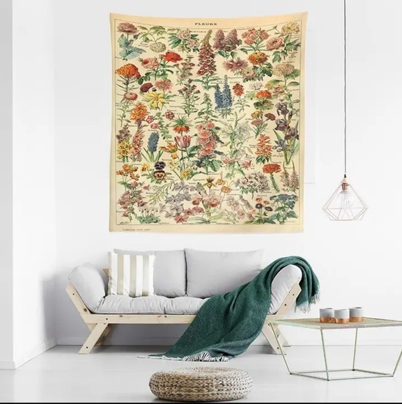 Wall Decor | Flower Flora Tapestry Herbal Plant Identification Wall Drapery Hanging A | Poshmark